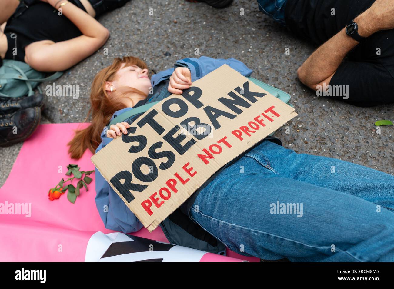 London, UK. 15 July 2023. Fossil Free London protest against the ...