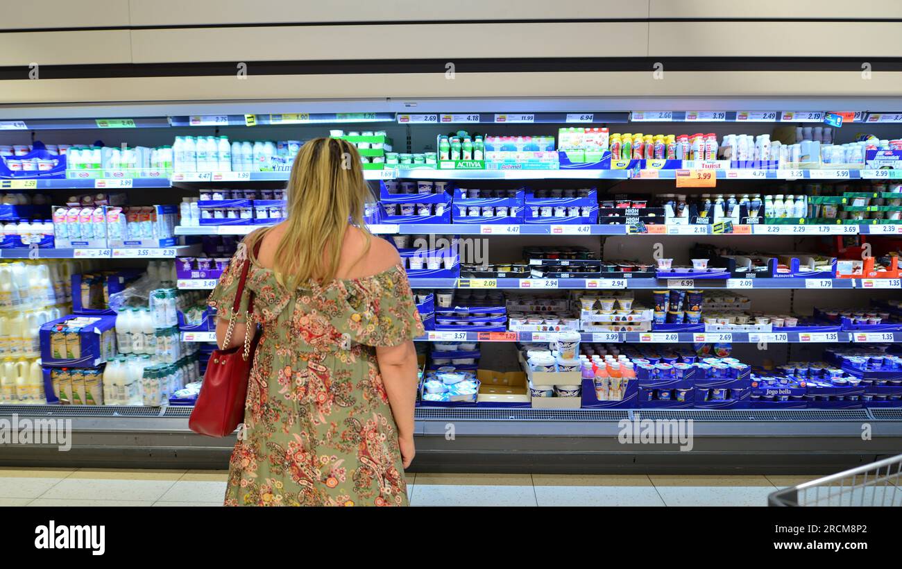Warsaw, Poland. 12 July 2023. Inside supermarket Lidl Stock Photo - Alamy