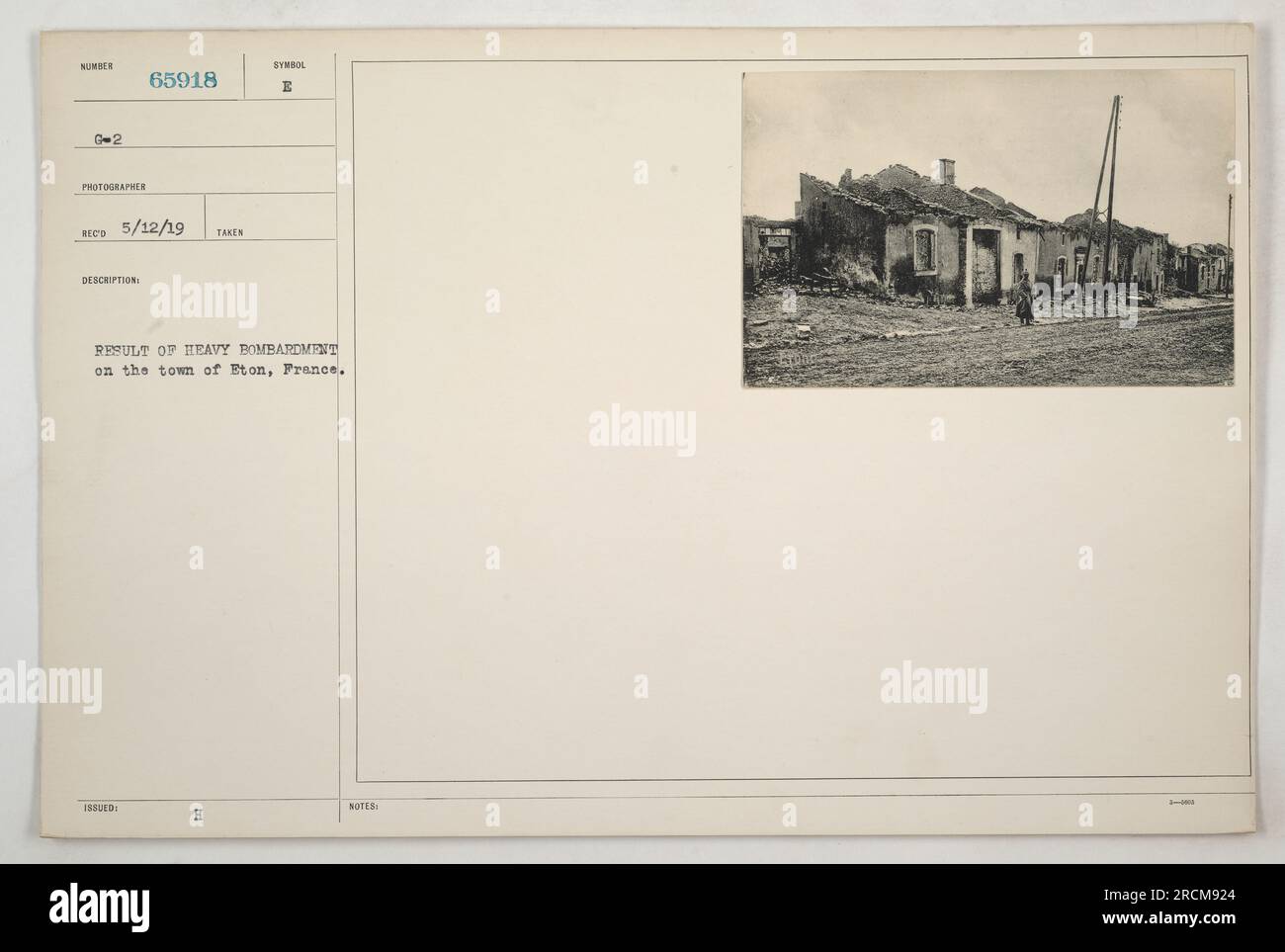Image showing the aftermath of heavy bombardment on the town of Eton ...