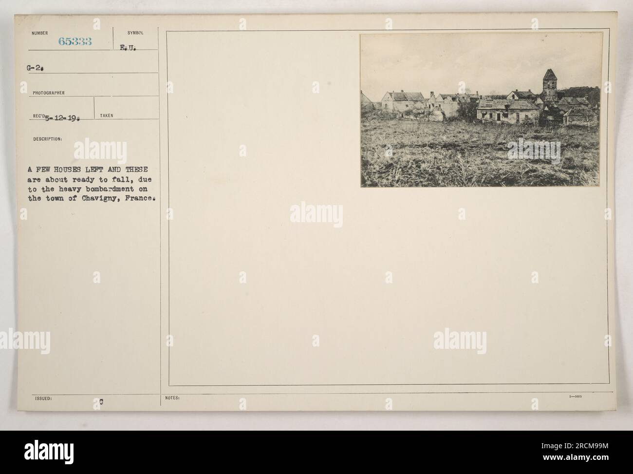 An image showing the effects of heavy bombardment on the town of ...