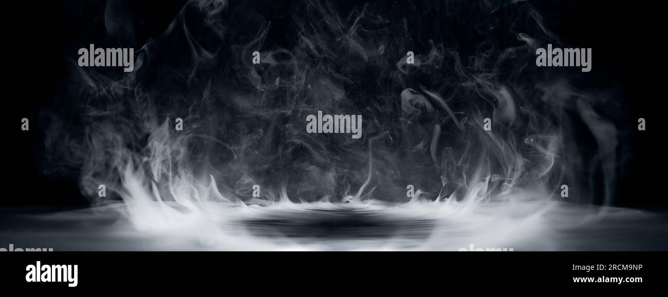 Real smoke exploding outwards with empty center. Dramatic smoke or fog ...