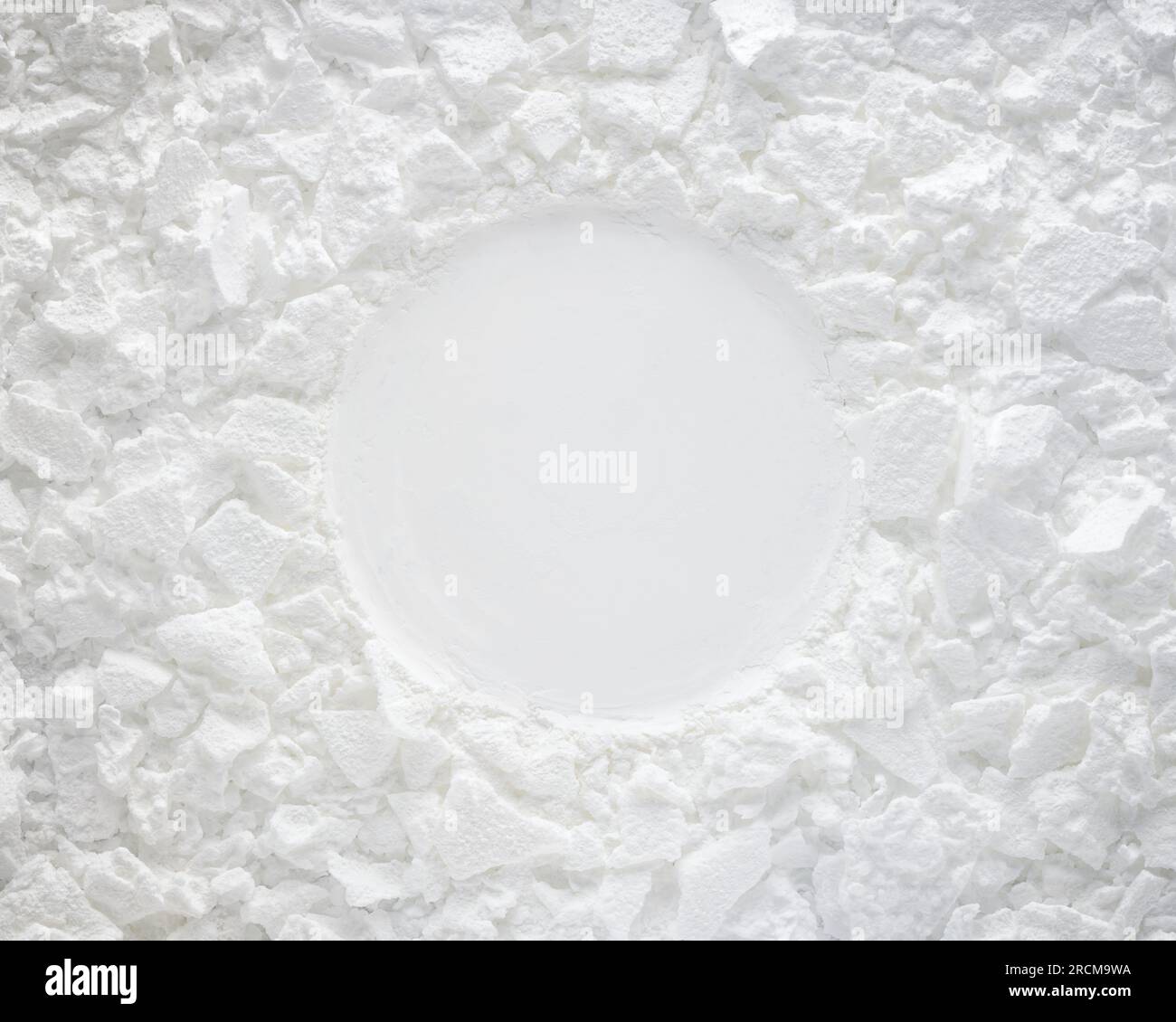 Overhead perspective of rough broken white rock or stone texture with ...