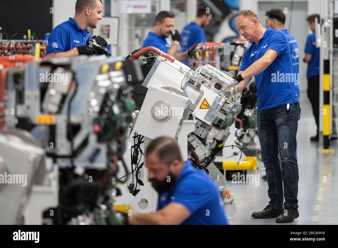 Stuttgart, Germany. 12th July, 2023. Employees of Robert Bosch GmbH ...