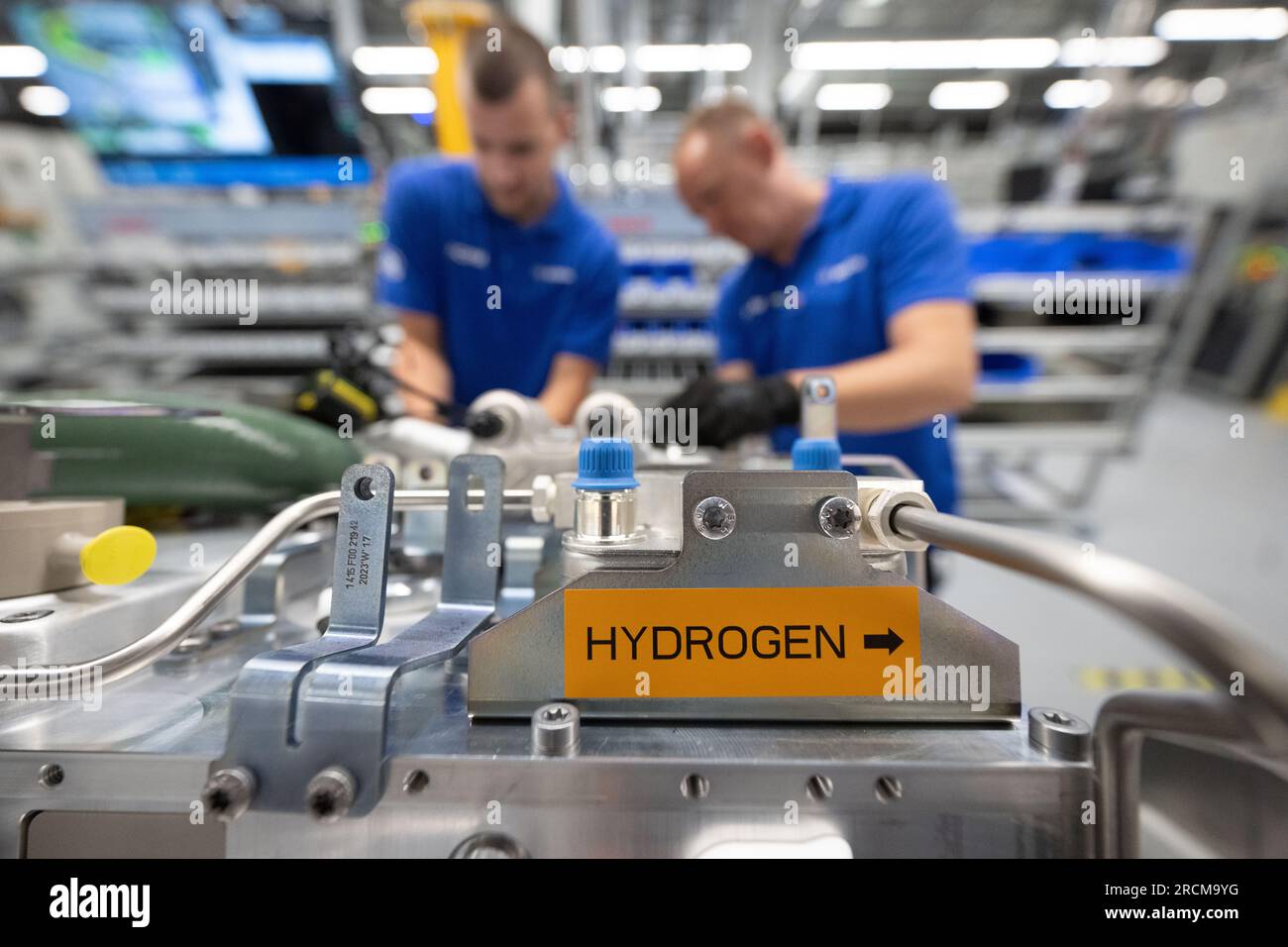 Stuttgart, Germany. 12th July, 2023. Employees of Robert Bosch GmbH ...