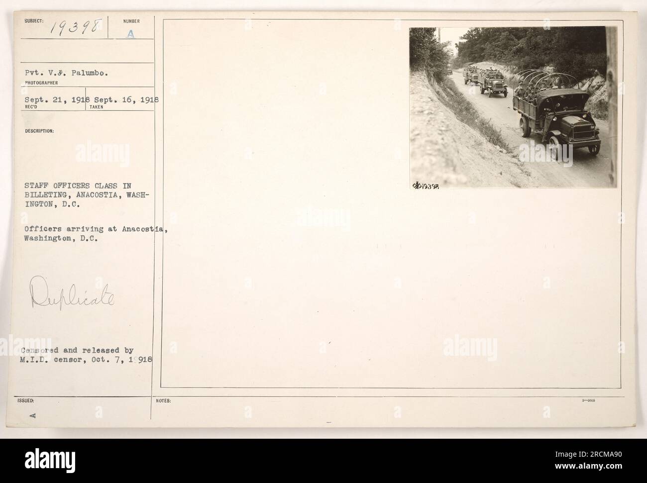 Officers arriving at Anacostia, Washington, D.C. for a staff officers ...