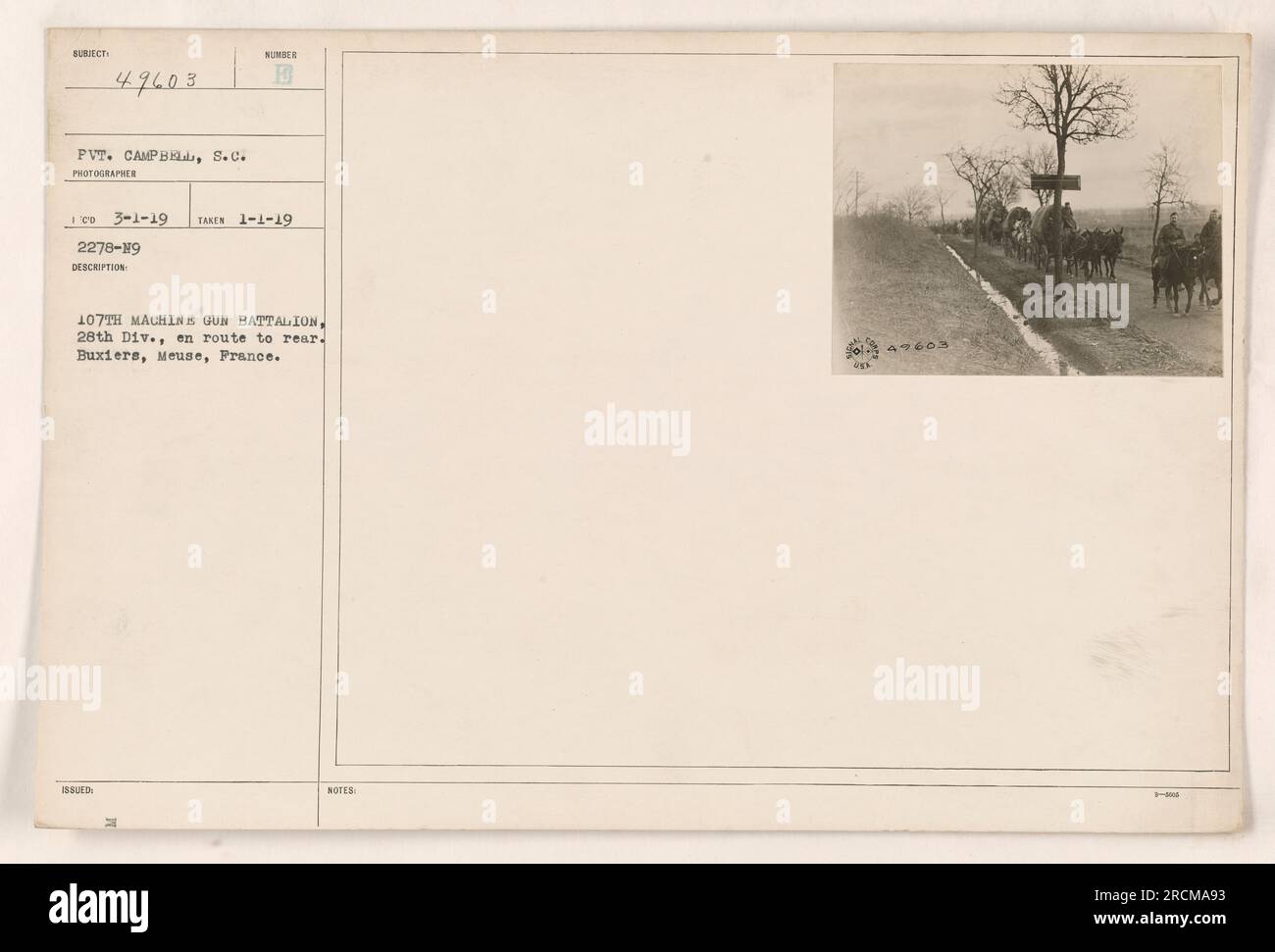 107th machine gun battalion hi-res stock photography and images - Alamy