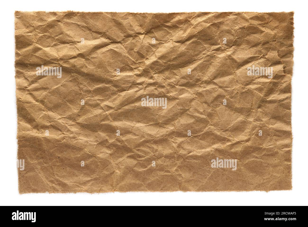 Thick brown canvas like recycled paper, with torn edges, isolated on ...