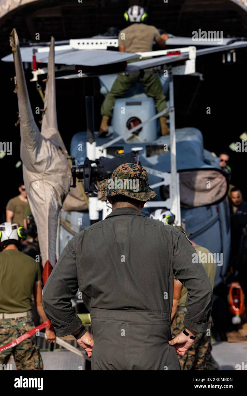 U.S. Marines with Light Attack Helicopter Squadron (HMLA) 169, deployed ...