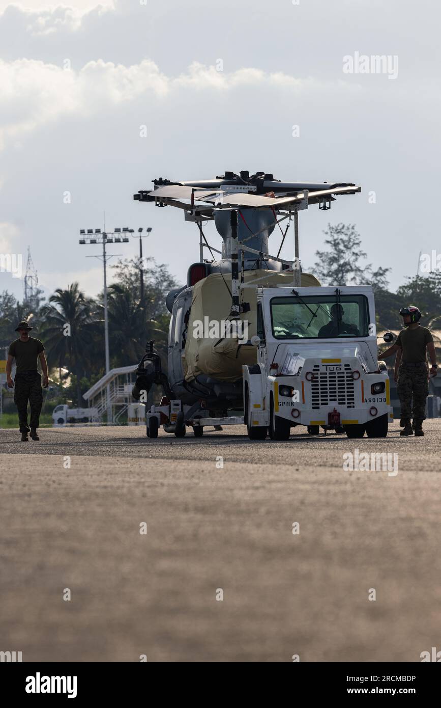U.S. Marines with Light Attack Helicopter Squadron (HMLA) 169, deployed ...