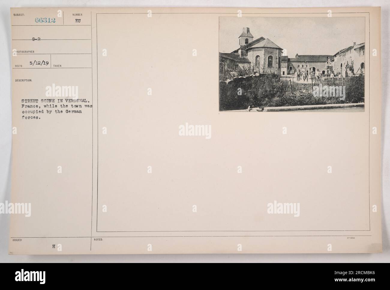 Street scene in Verdenal, France, during the German occupation in World ...