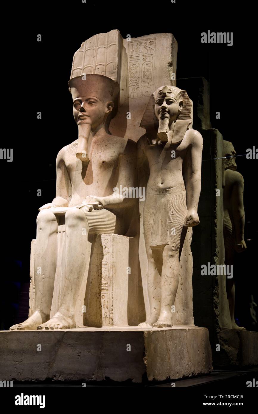 Statue of Pharaoh Horemheb with the god Amon, Gallery of the Kings ...