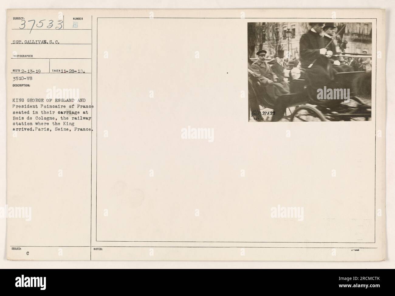 King George of England and President Poincaire of France seated in ...