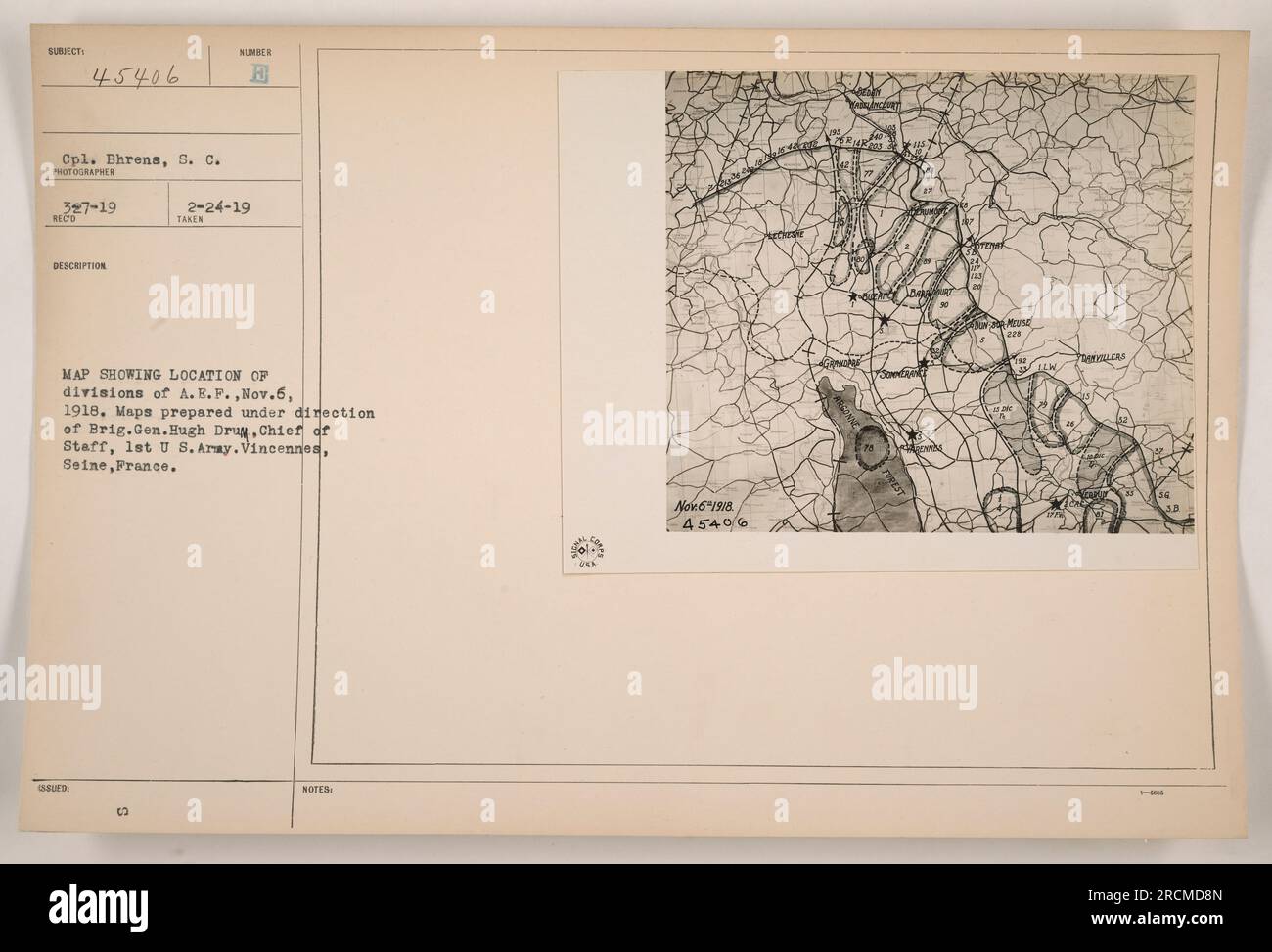 Caption: "Map showing the locations of the Divisions of the American ...