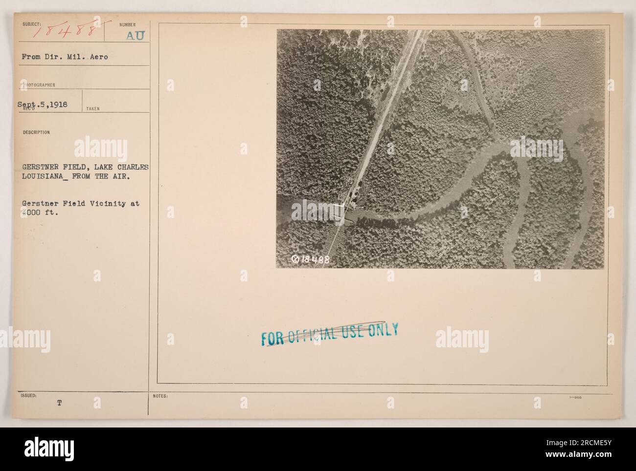 Aerial photograph taken by the military photographer from the Dir. Mil ...