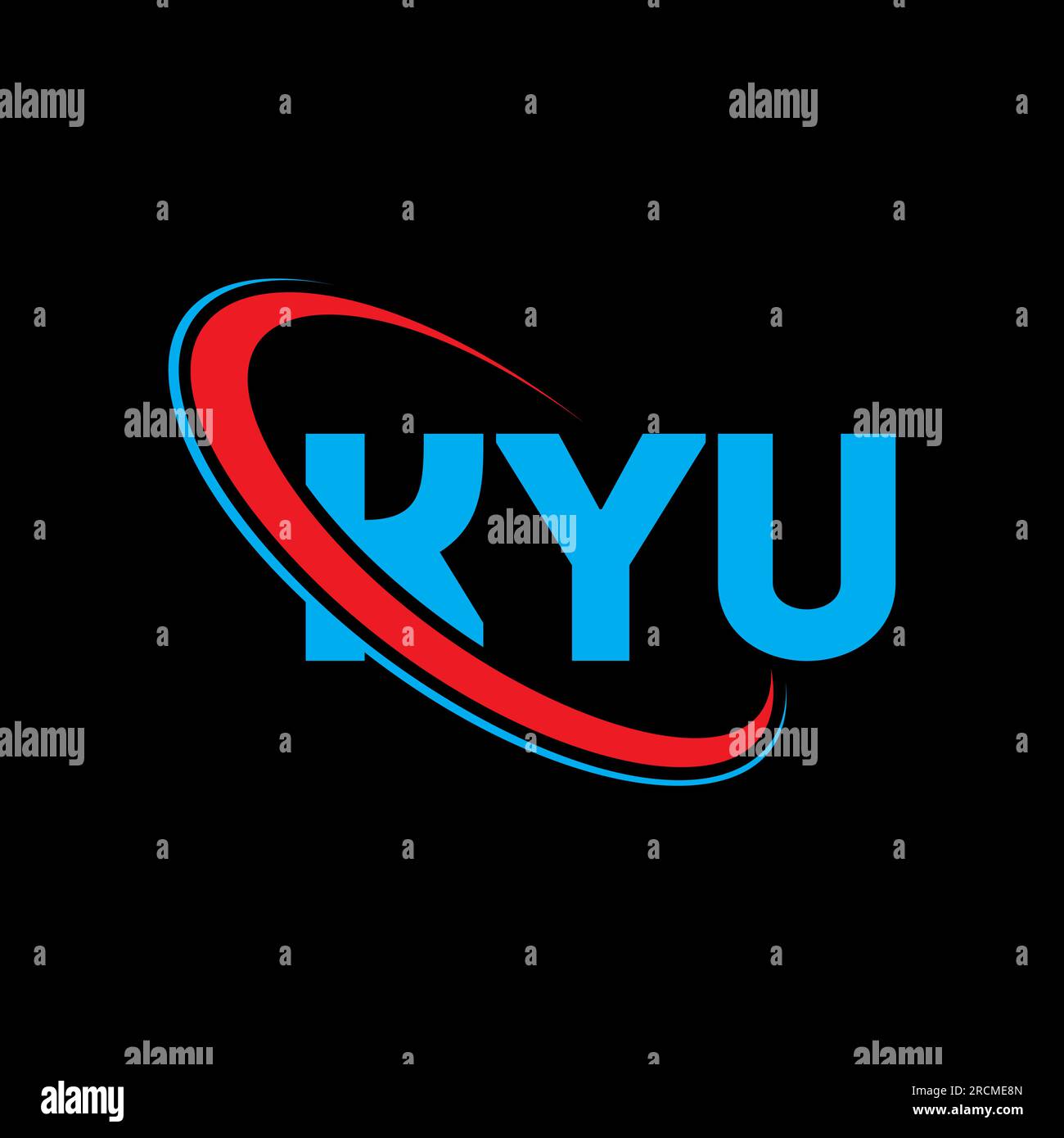 KYU logo. KYU letter. KYU letter logo design. Initials KYU logo linked with circle and uppercase ...
