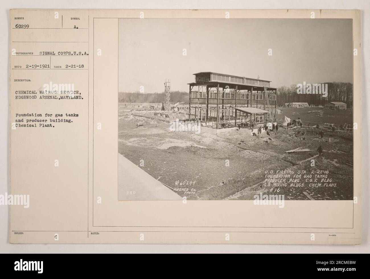 Foundation for gas tanks and producer building seen at the Chemical ...