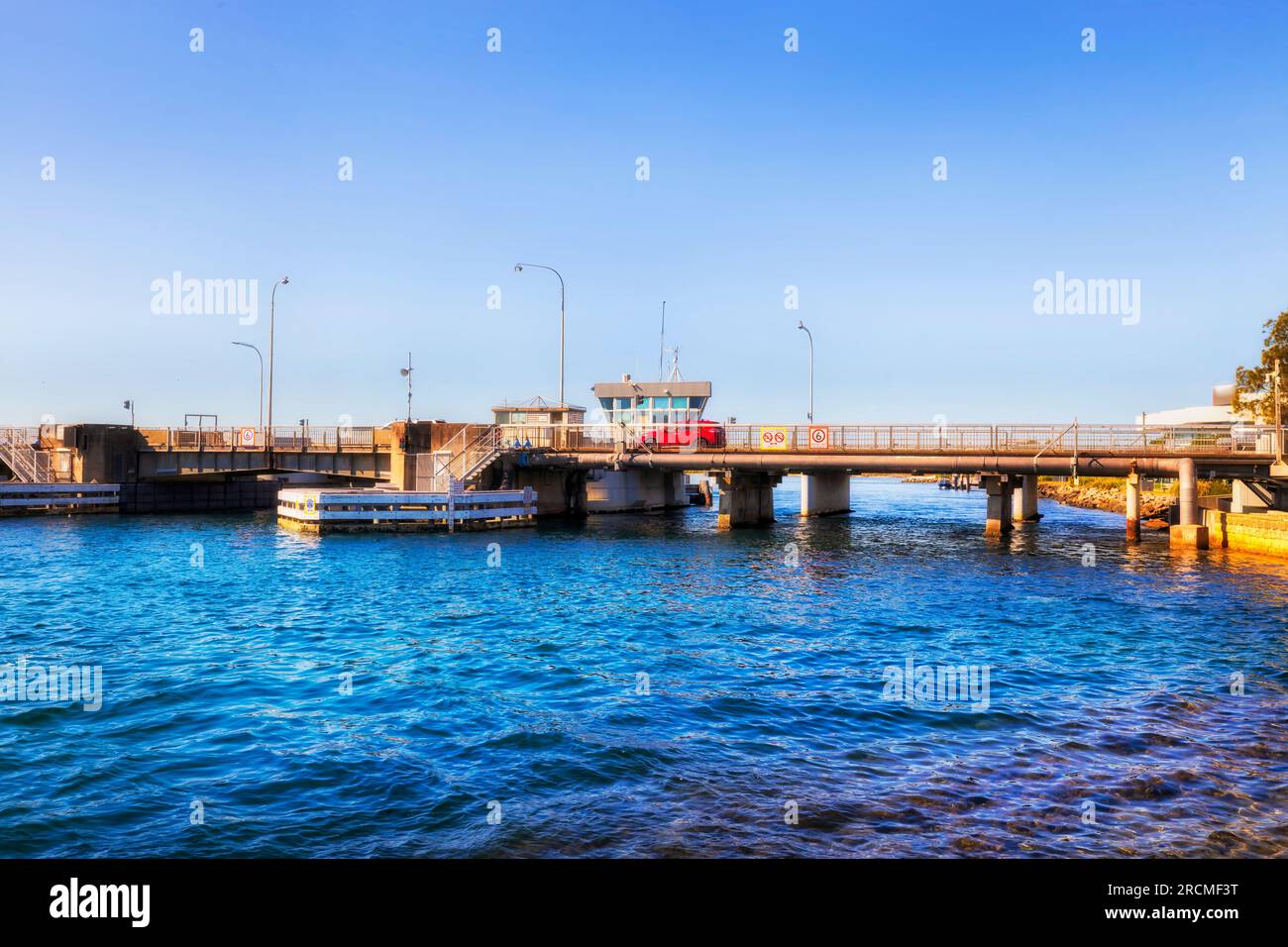 Swansea bridge on channel of Lake Macquarie Pacific coast lagoon in ...