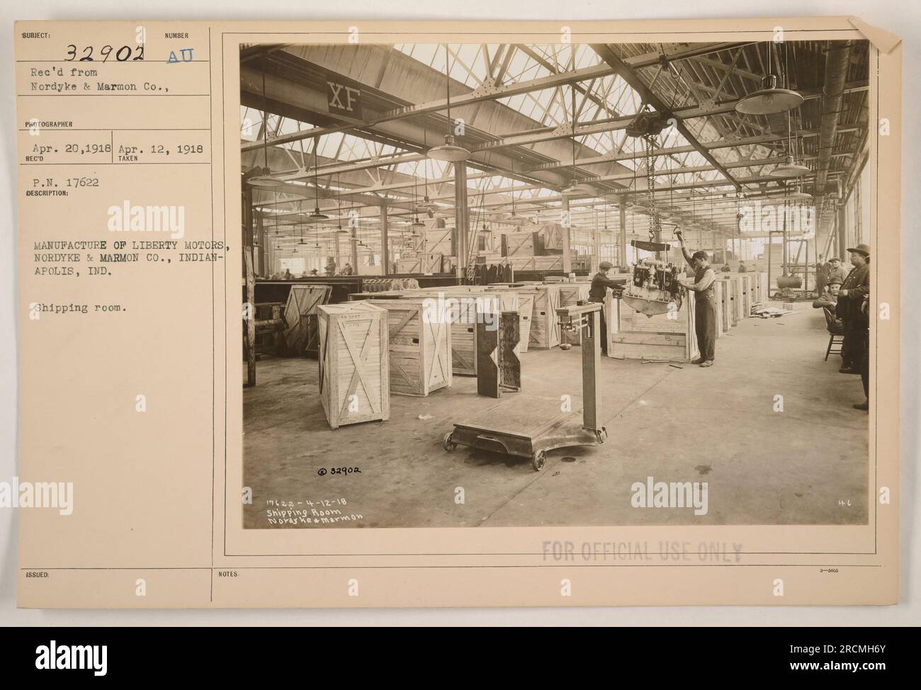 Employees in the shipping room of Nordyke & Marmon Co. in Indianapolis ...