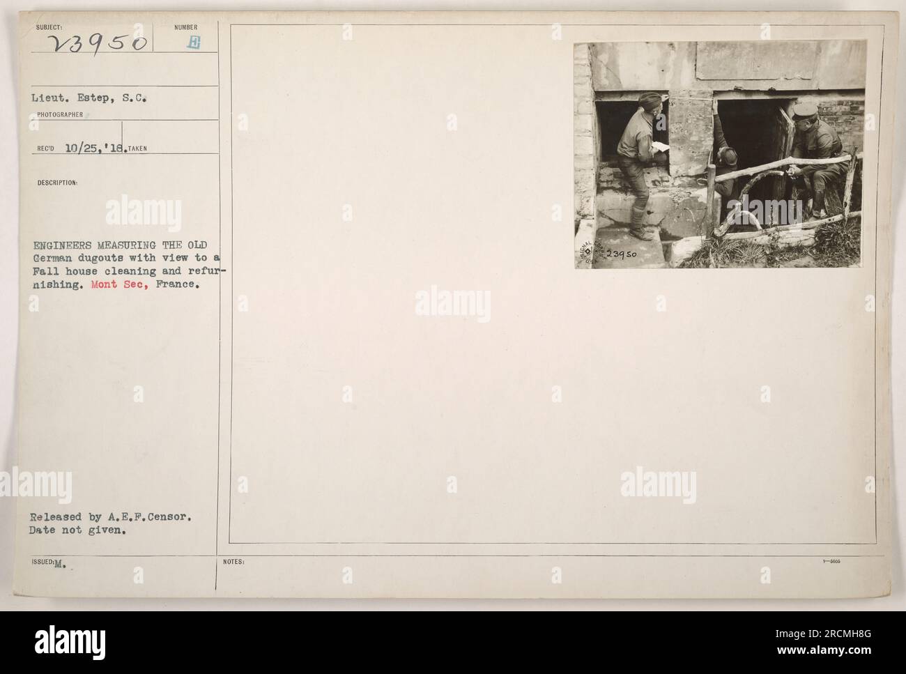 Lieutenant Estep from the Signal Corps photographed the engineers ...