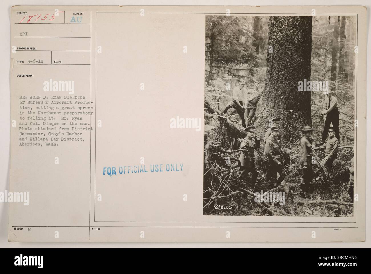 Caption: "Mr. John D. Ryan, the Director of Bureau of Aircraft ...