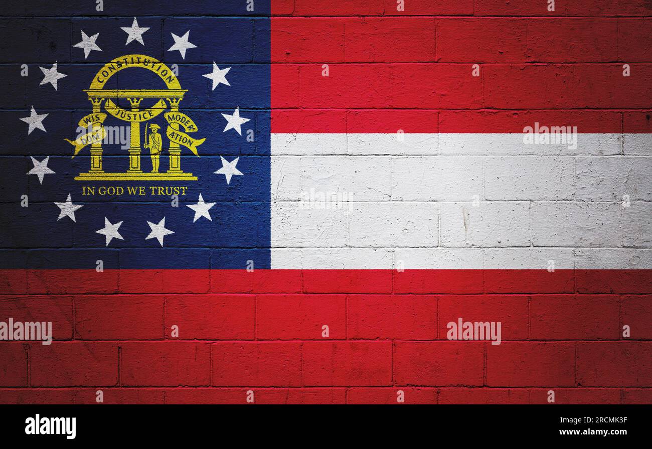 Flag of Georgia painted on a cinder block wall Stock Photo - Alamy