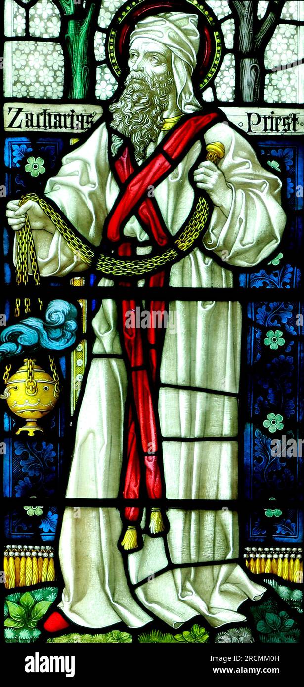 Zacharias, Priest, Old Hunstanton, stained glass window, by Clayton and ...
