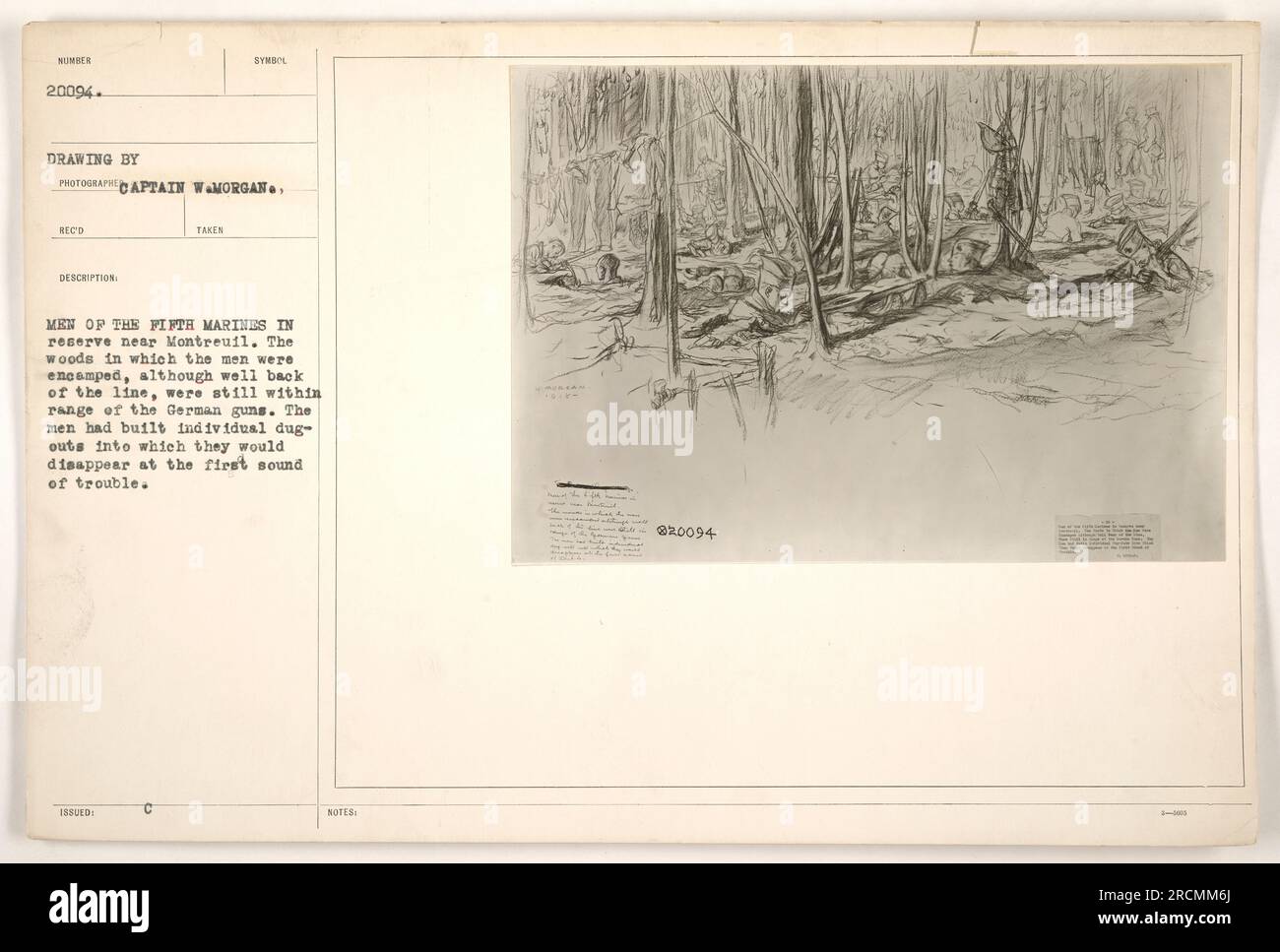 Caption: "Drawing by photographer Captain W. Morgan showing men of the ...