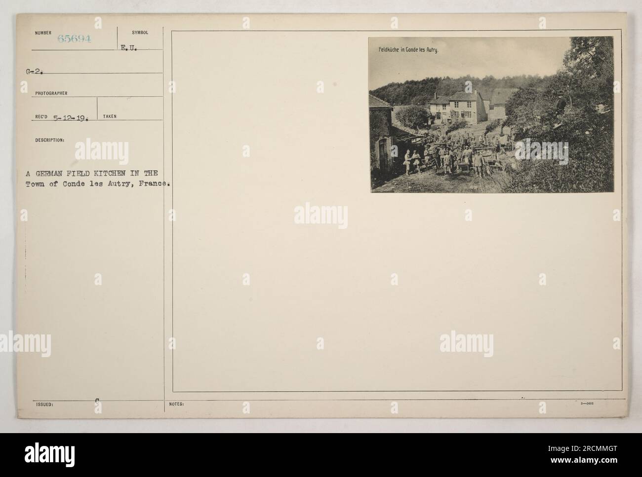 A German field kitchen located in the town of Conde les Autry, France ...