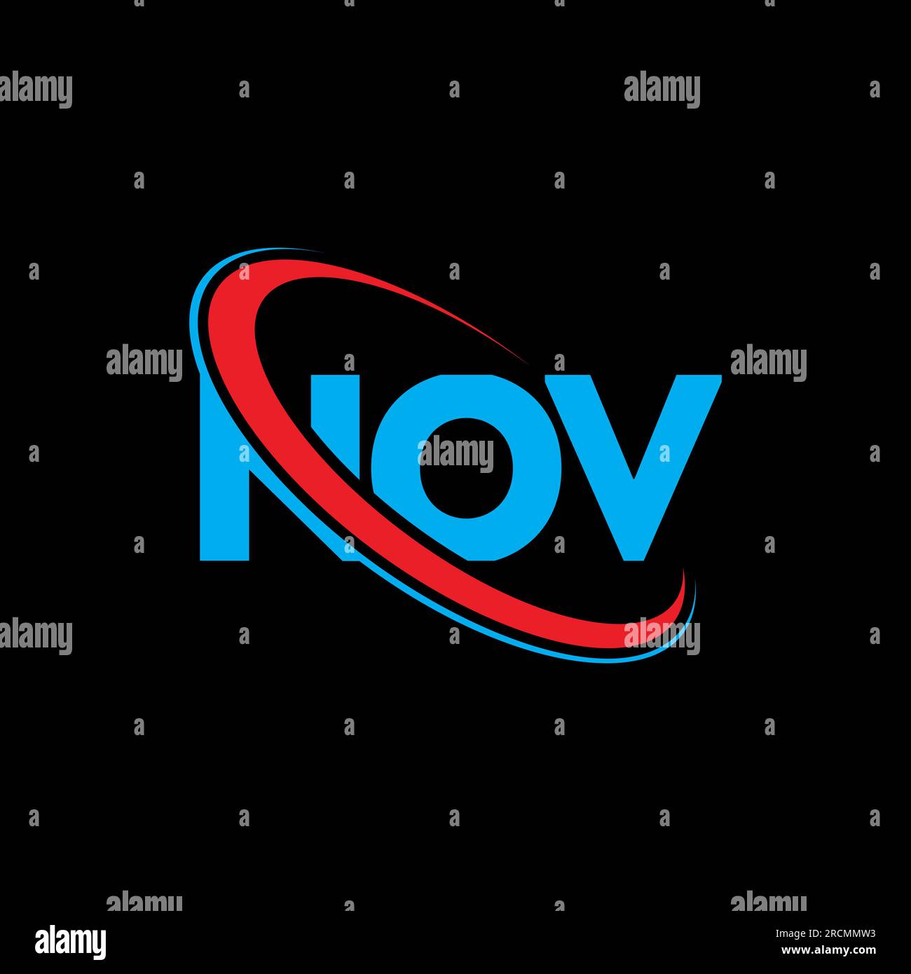 NOV logo. NOV letter. NOV letter logo design. Initials NOV logo linked with circle and uppercase ...