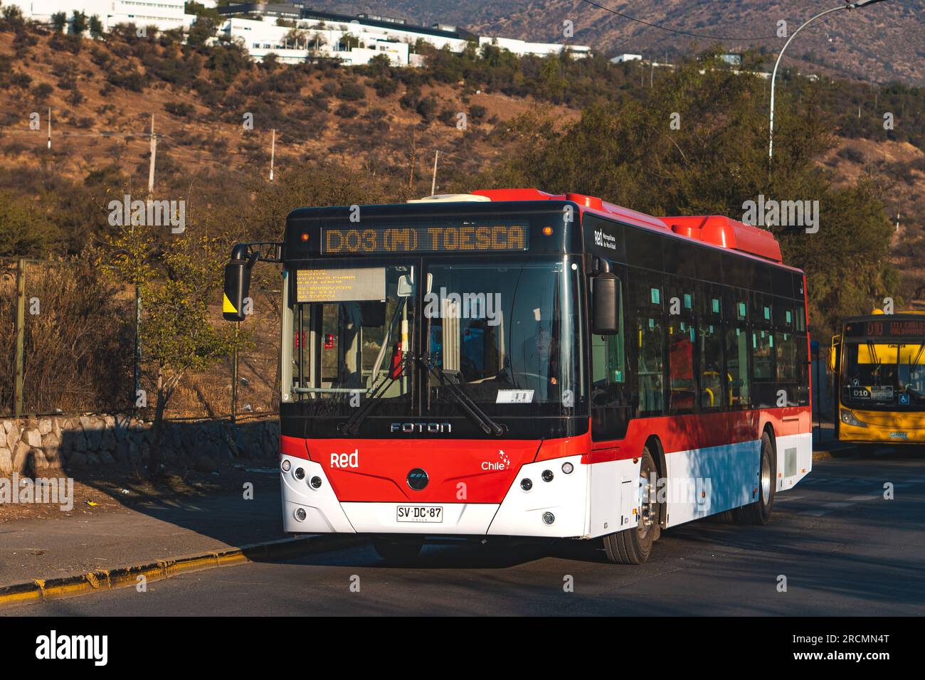 Santiago, Chile - May 02 2023: A public transport Transantiago, or Red ...