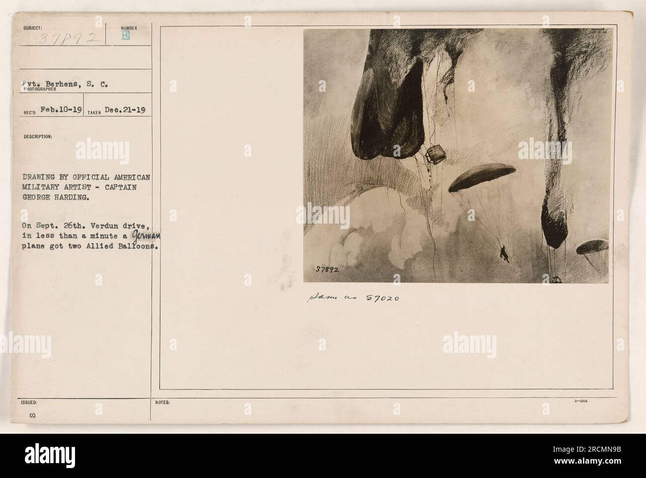 Caption: Pvt. Berhens, S.C., sketched by official American military ...