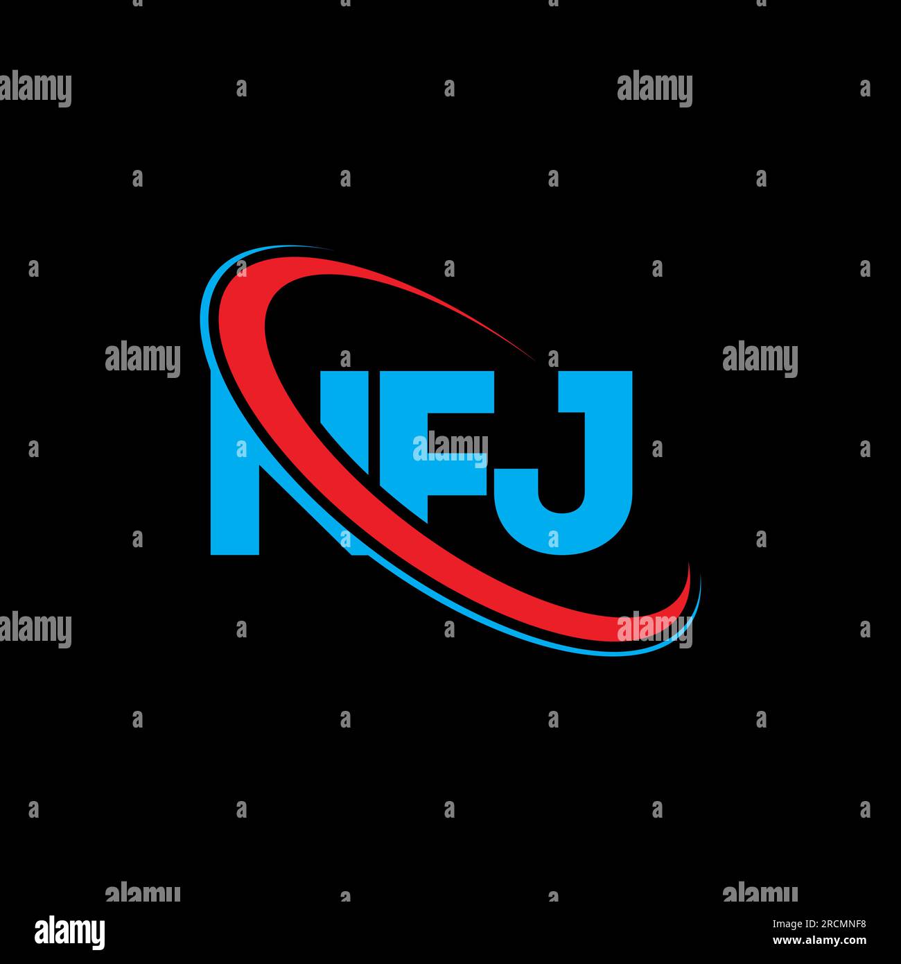 NFJ logo. NFJ letter. NFJ letter logo design. Initials NFJ logo linked ...