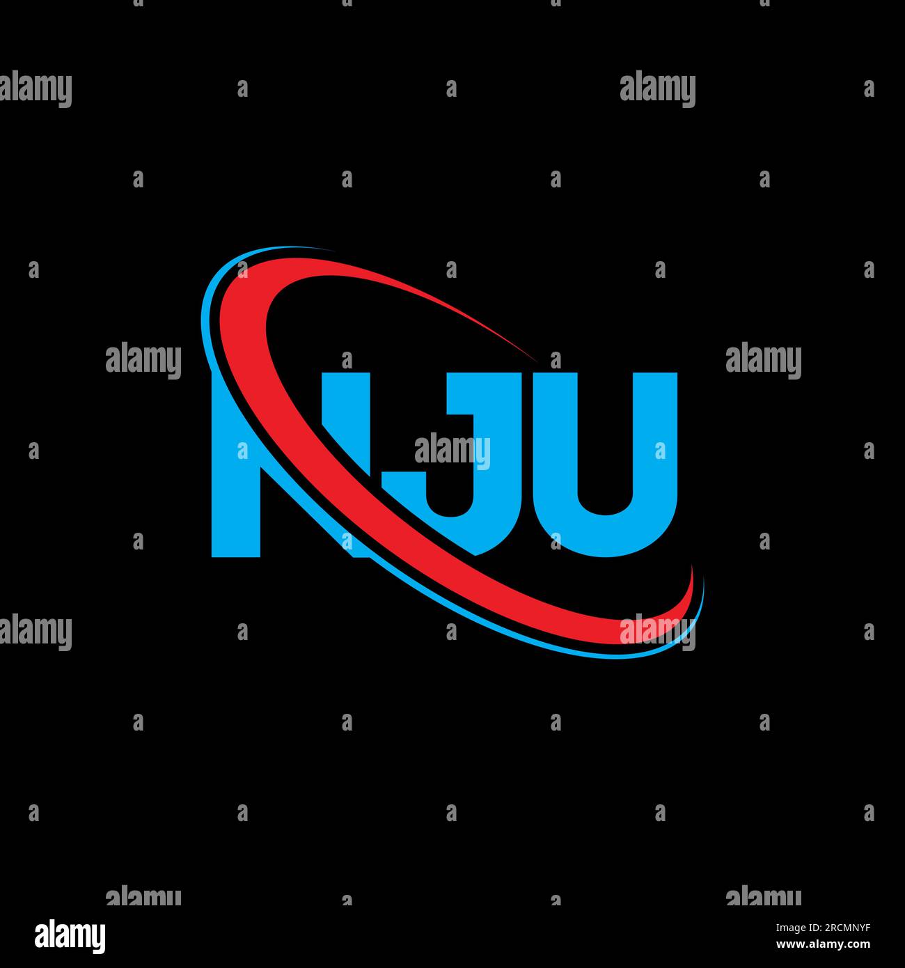 NJU logo. NJU letter. NJU letter logo design. Initials NJU logo linked ...