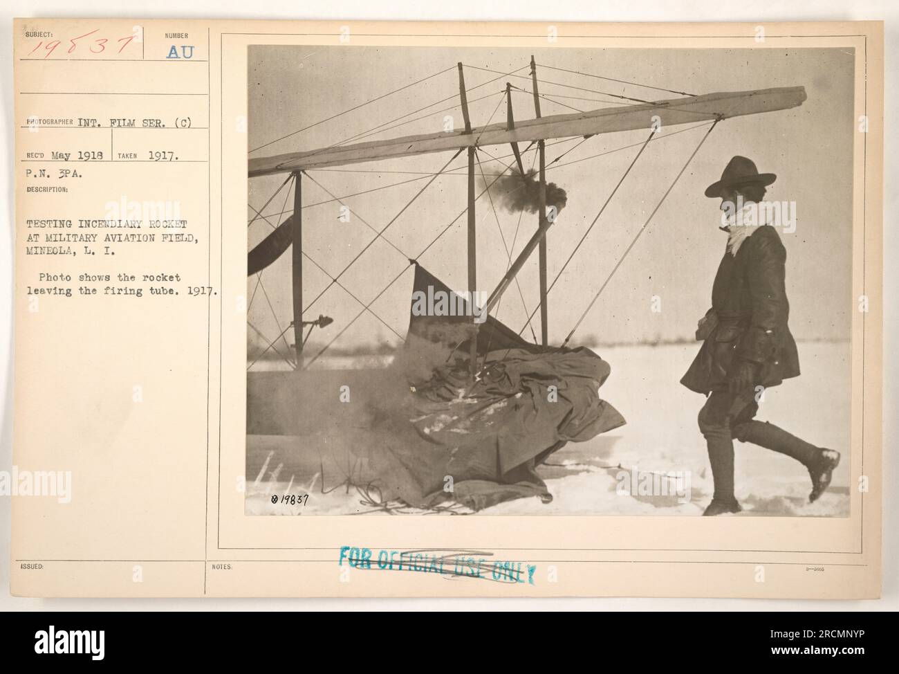 FOR PUBLIC RELEASE: A photo taken in 1917, depicting the testing of an ...