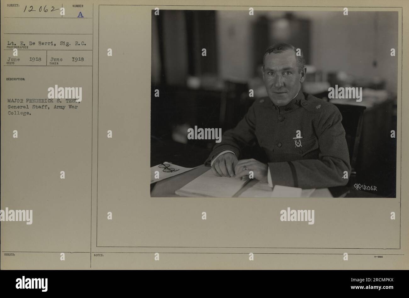 Major Frederick S. Test, from the General Staff of the Army War College ...