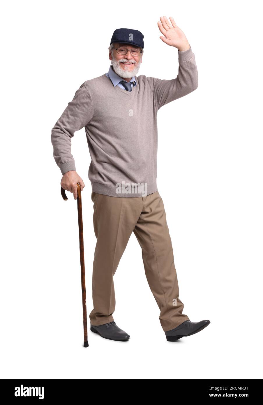 Smiling senior man walker waving hi-res stock photography and images ...