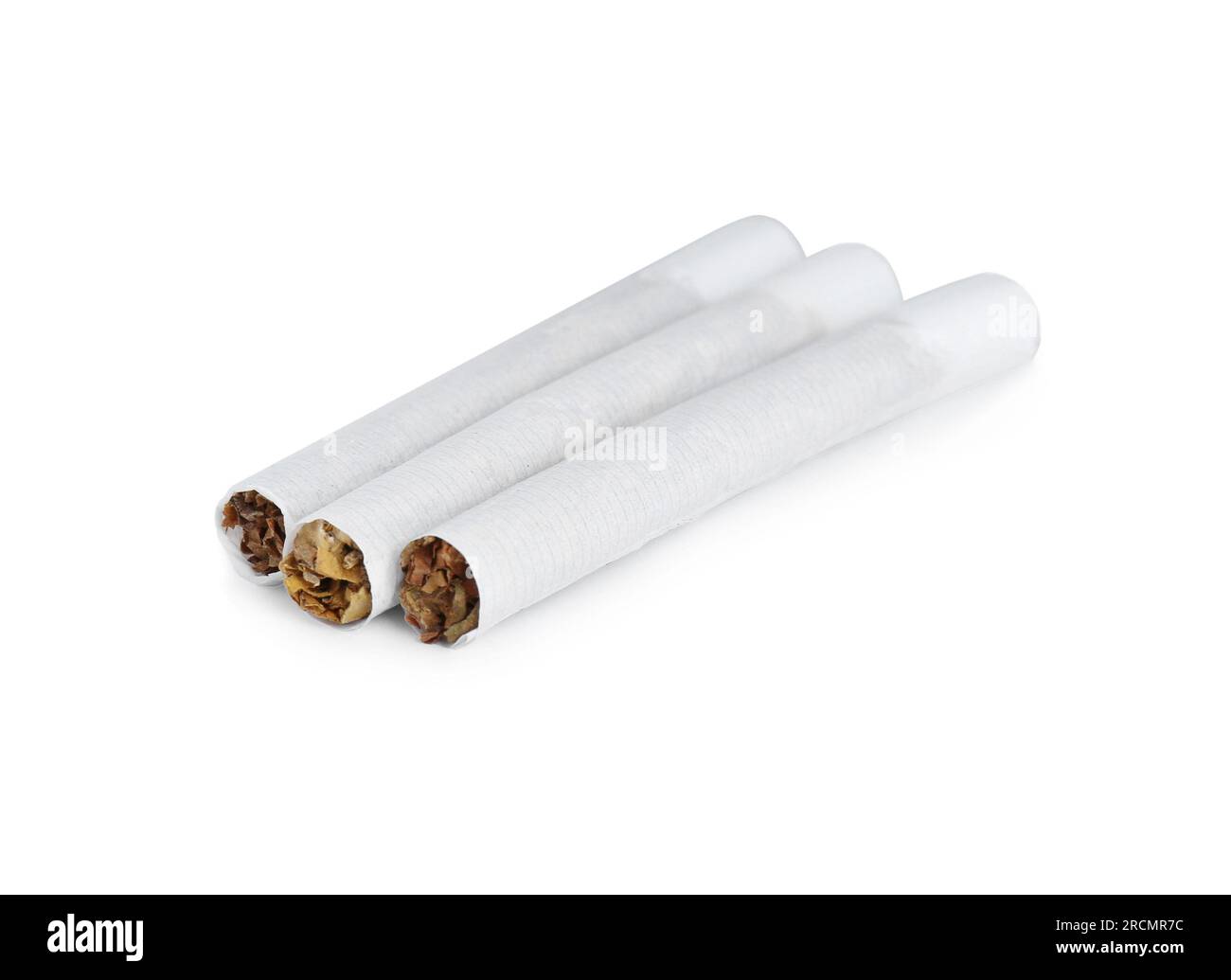 Hand rolled tobacco cigarettes on white background Stock Photo - Alamy