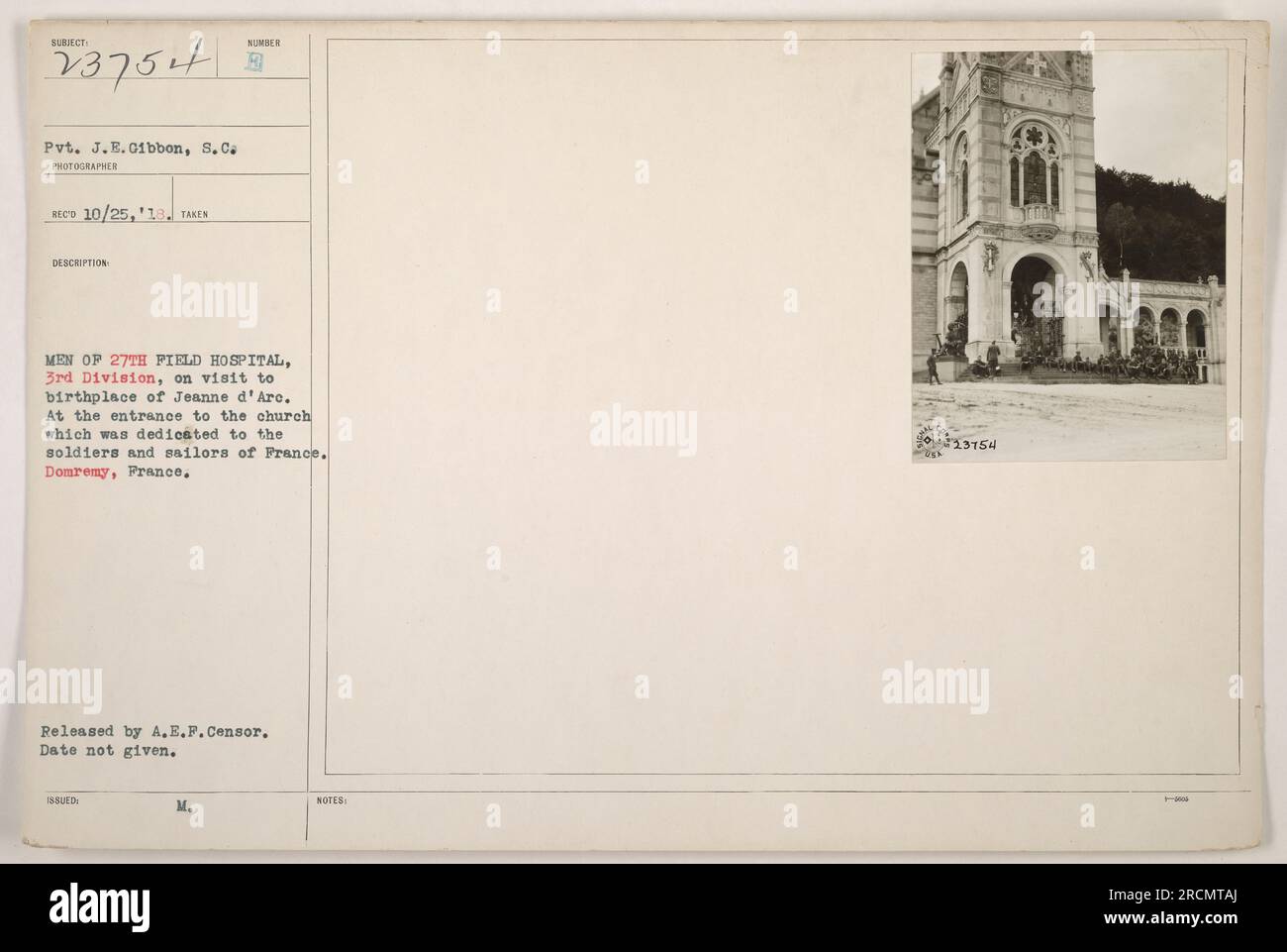 Pvt. J.E. Dobbin of South Carolina is photographed at Domremy, France ...