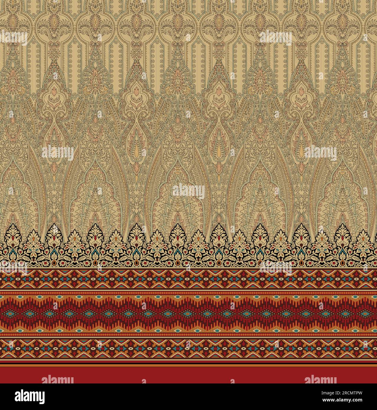 Digital textile border design for shirt Stock Vector Images - Alamy