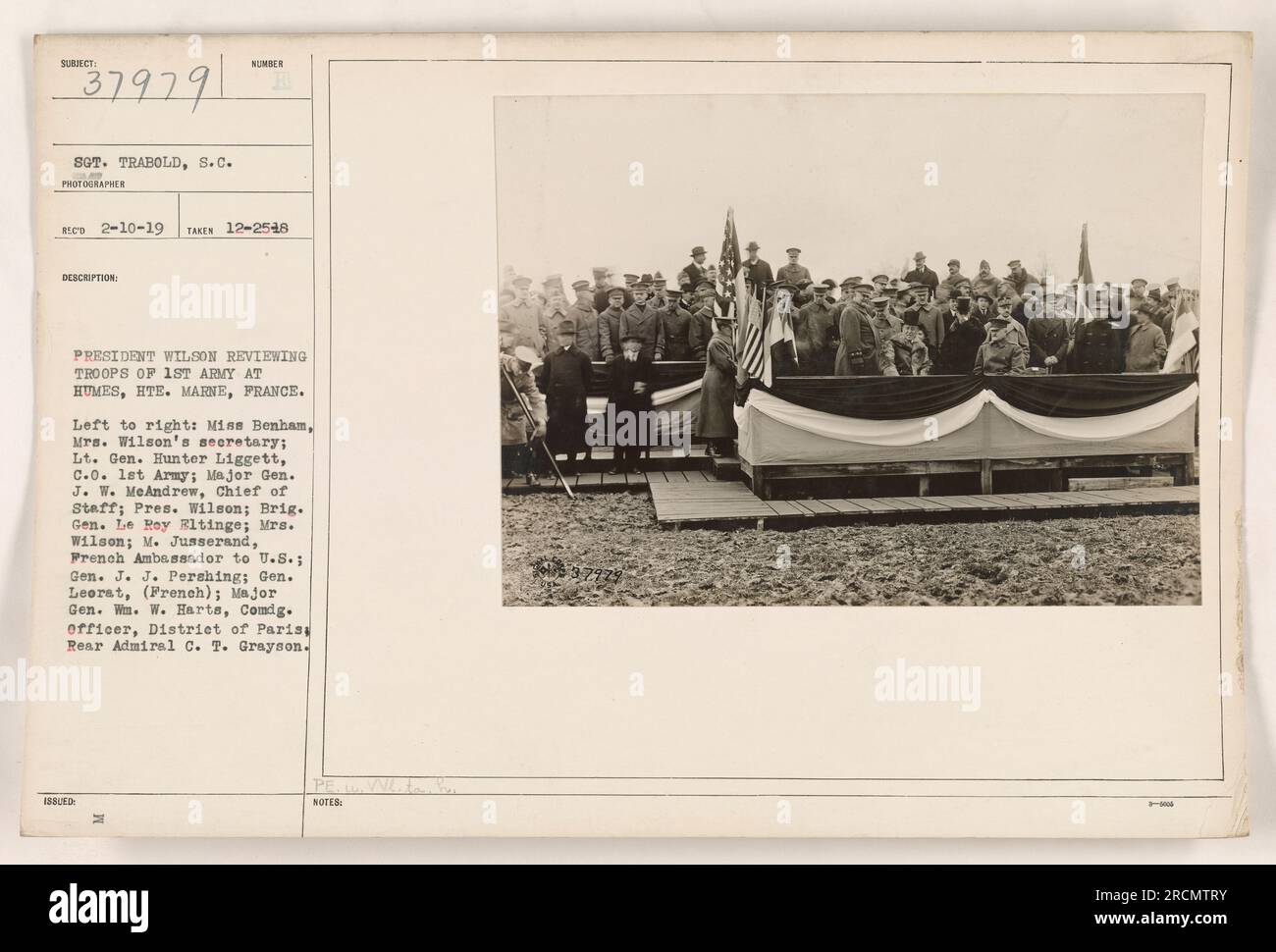 President Wilson reviewing troops of 1st Army at Humes, Hte. Marne ...