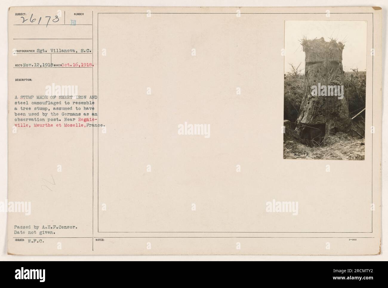 "A sheet iron and steel tree stump used by the Germans as an ...