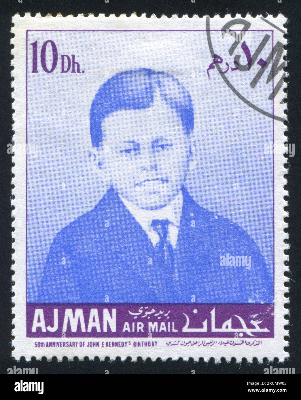 AJMAN - CIRCA 1963: stamp printed by Ajman, shows John Fitzgerald ...