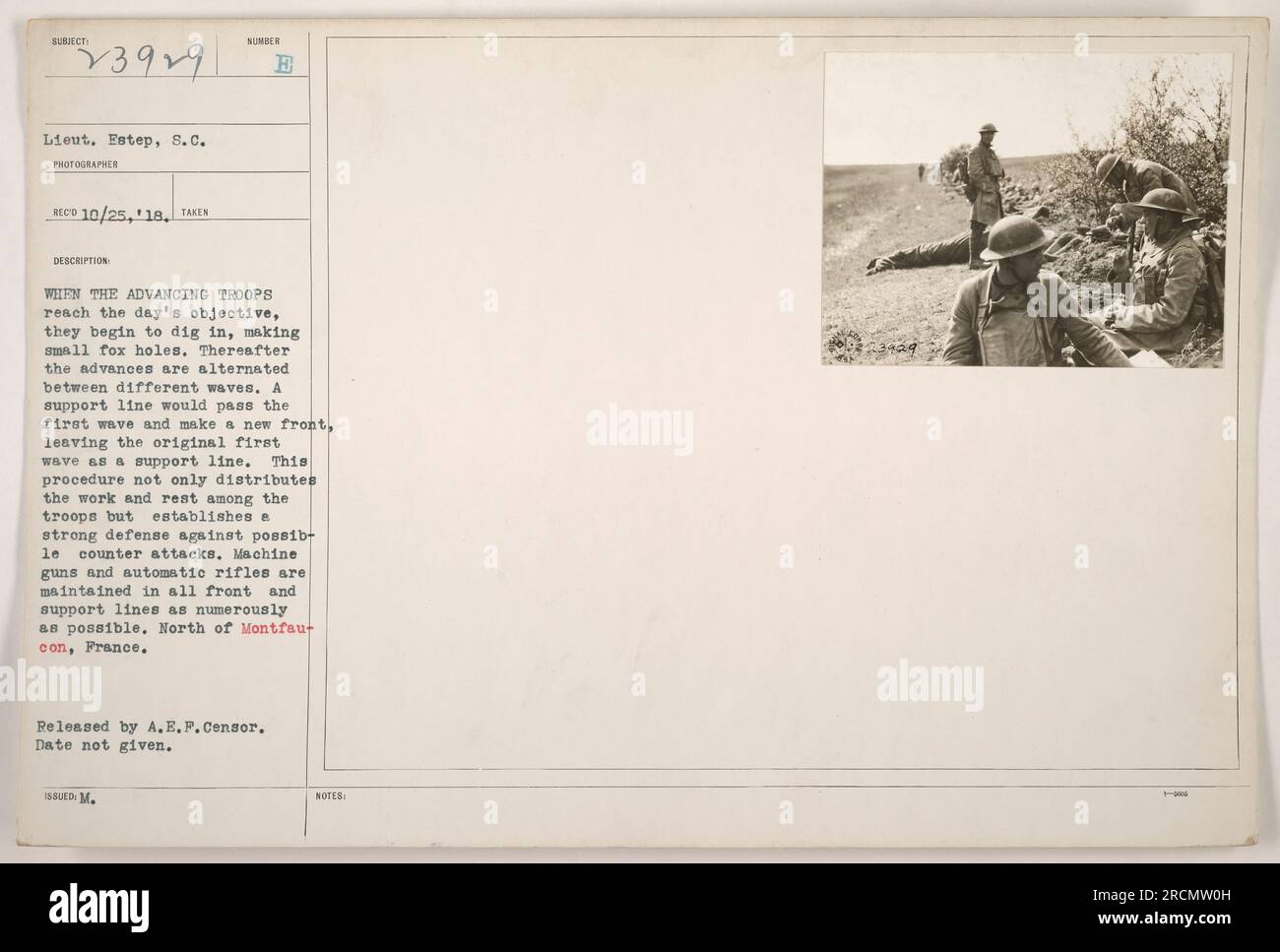 Lieut. Estep of the 8th Corps is seen in this photograph taken on ...