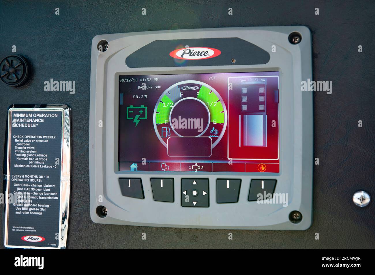 A multfuncton monitor on the pump panel of The Pierce Enforcer Volterra ...