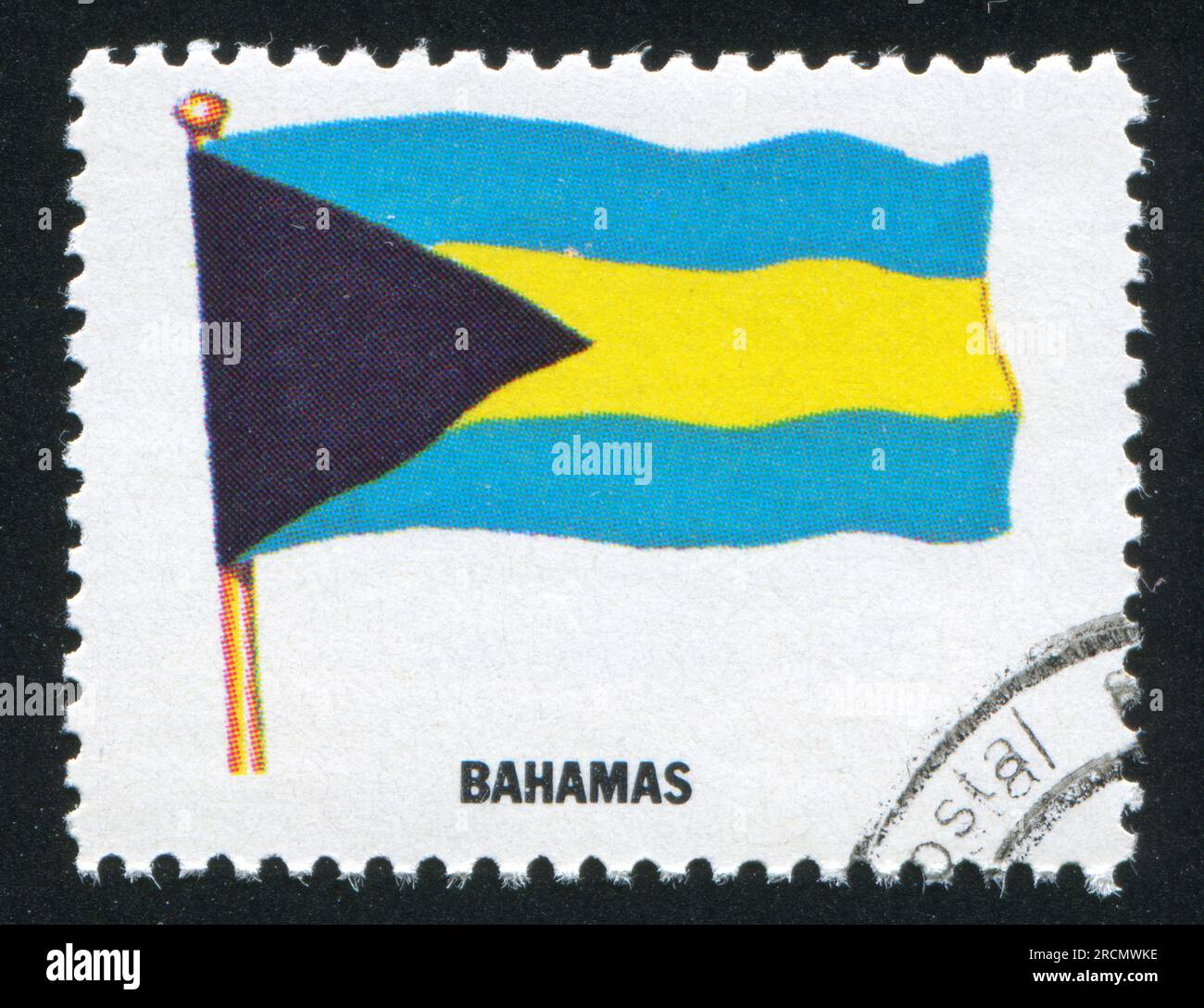 BAHAMAS - CIRCA 1980: stamp printed by Bahamas, shows Bahamas flag ...