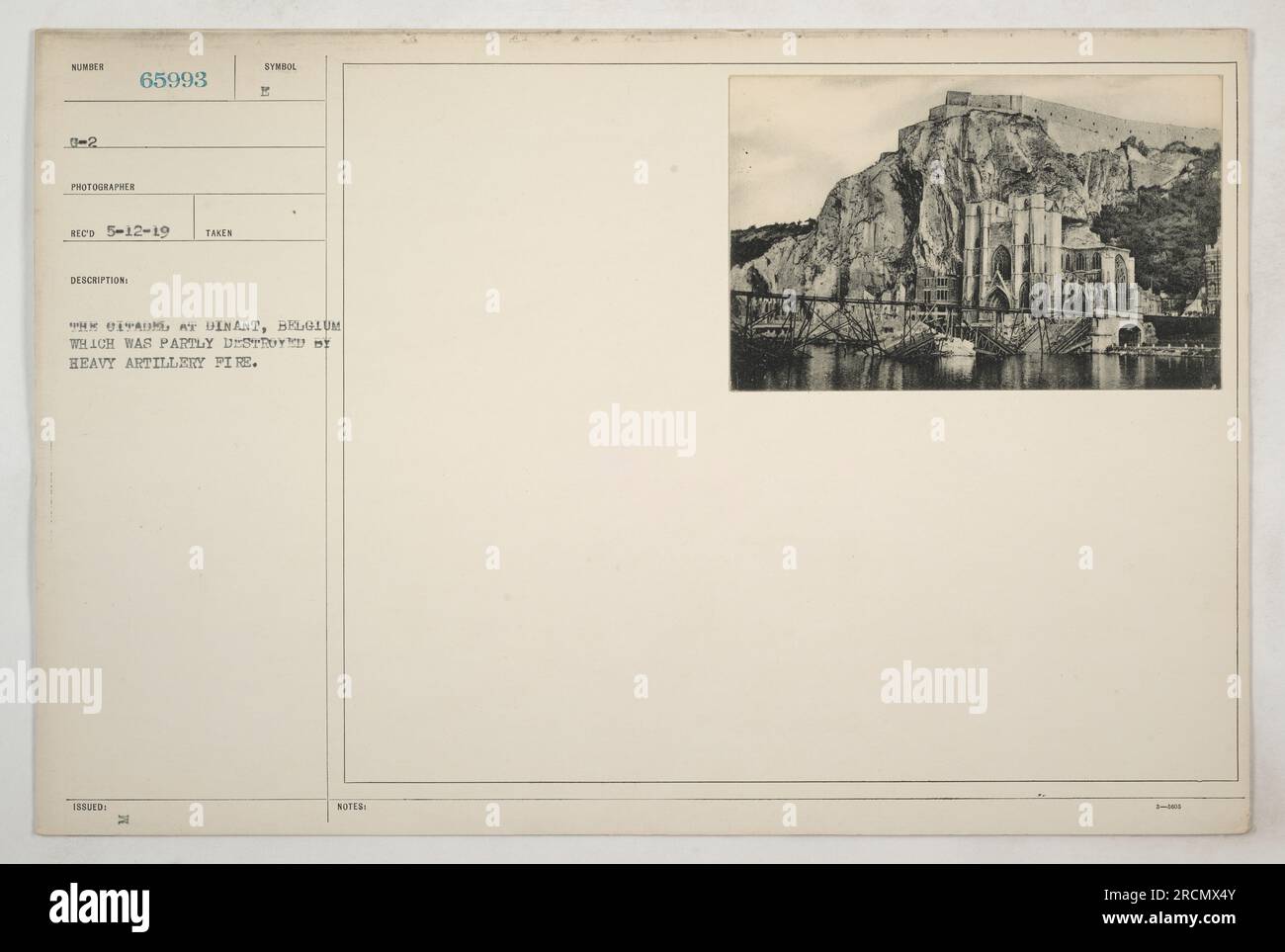 The citadel at Dinant, Belgium, shows the aftermath of heavy artillery ...