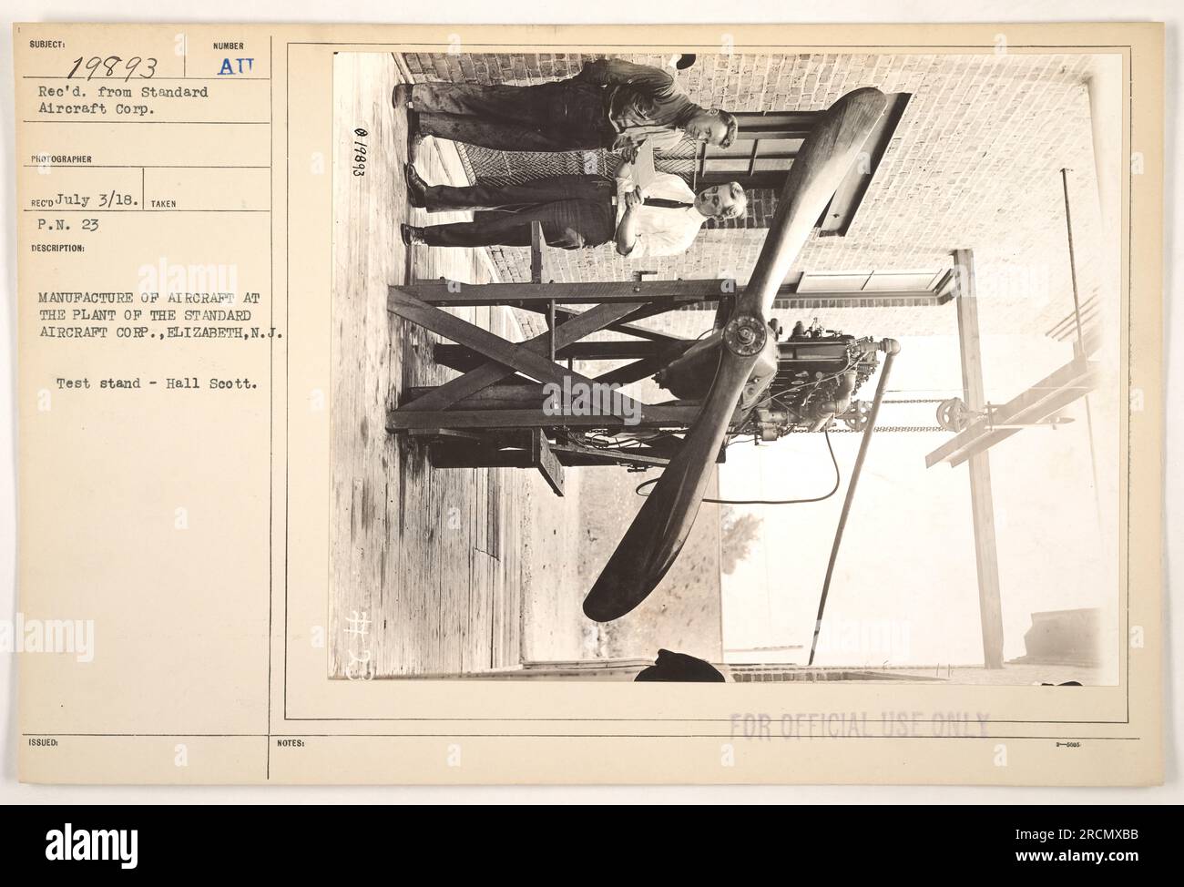 This photograph shows a test stand in the manufacturing plant of the ...