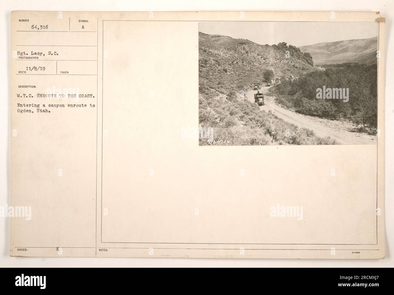 Soldiers from the M.T.C. (Motor Transport Corps) driving through a ...