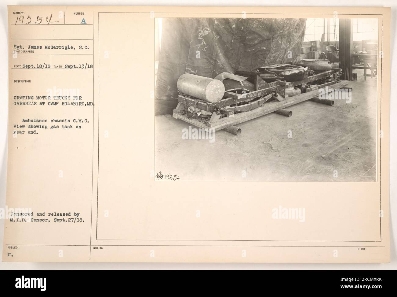 PROCESS A photograph captured on September 13, 1918, at Camp Holabird ...