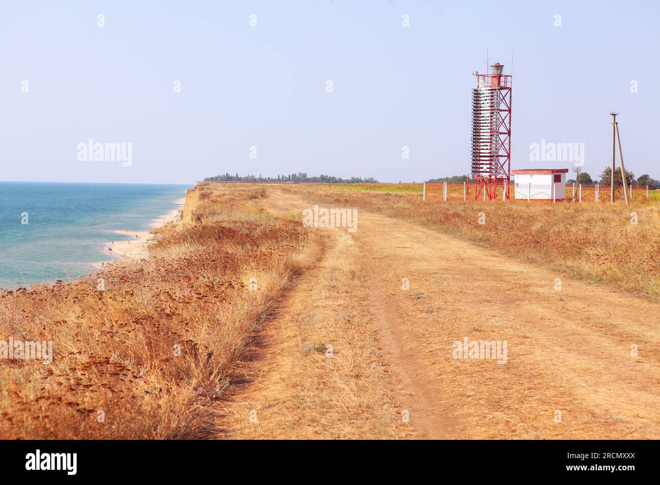 Dirt road leading to a lighthouse on the Black Sea coast Stock Photo ...